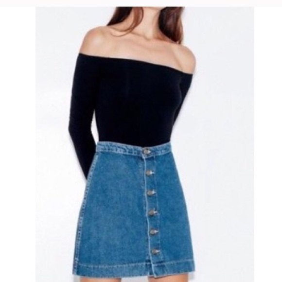 American Apparel | Skirts | New American Apparel Aa Denim Button Front ...